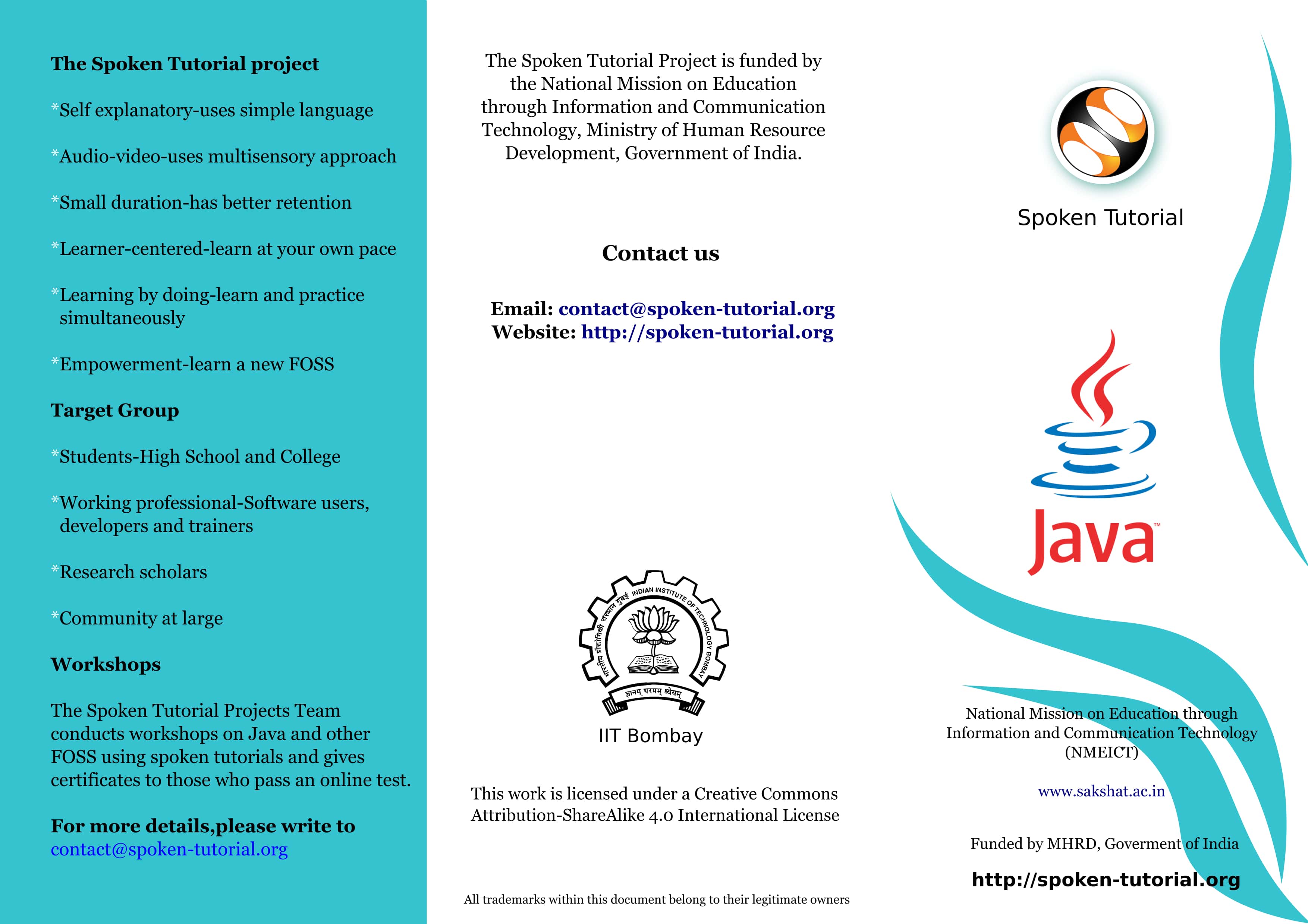 View Brochure | spoken-tutorial.org